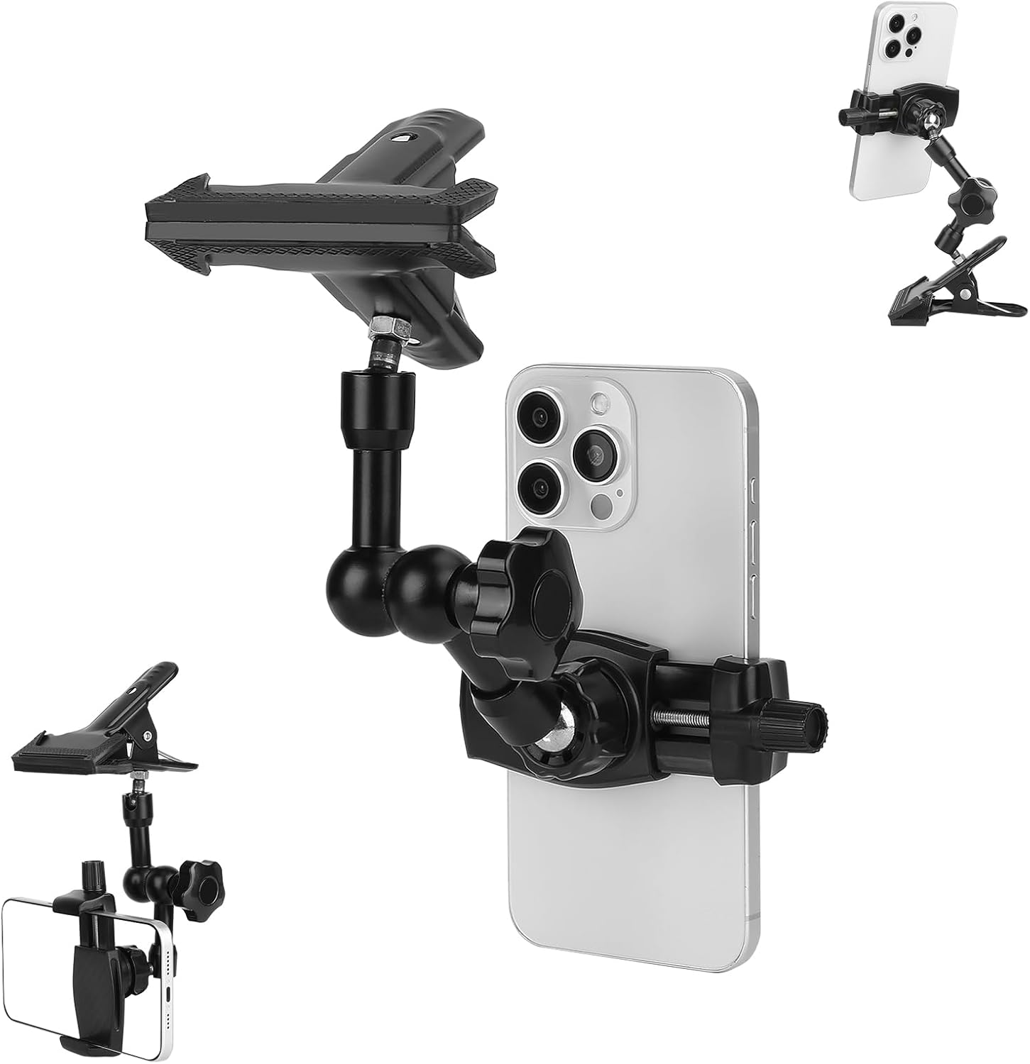 Amazon.com: Mippko Clip Clamp Phone Holder for Car Sun Visor/Airplane ...