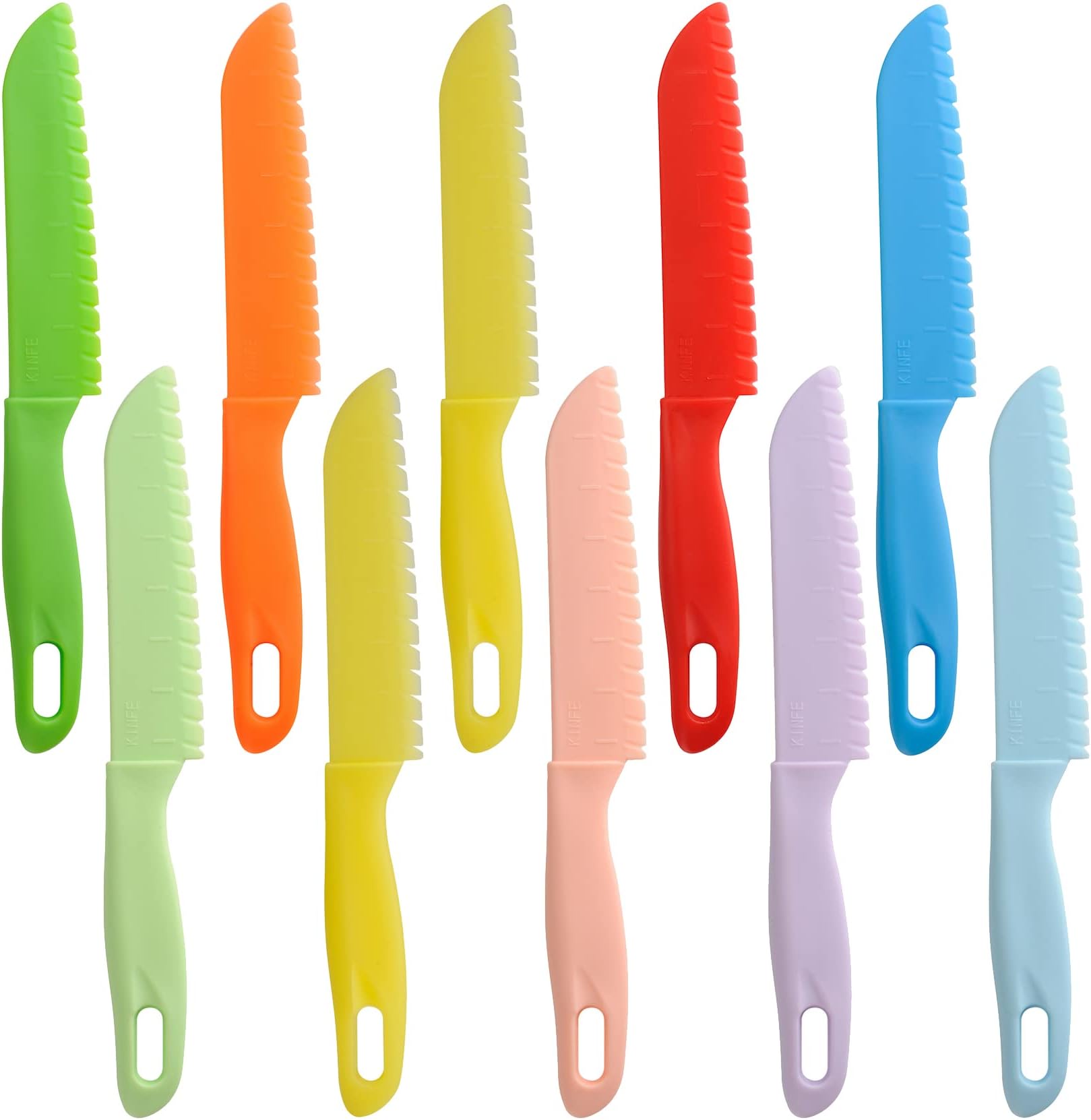 Amazon.com: JOVITEC 10 Pieces Kid Plastic Nylon Cooking Knife Set ...