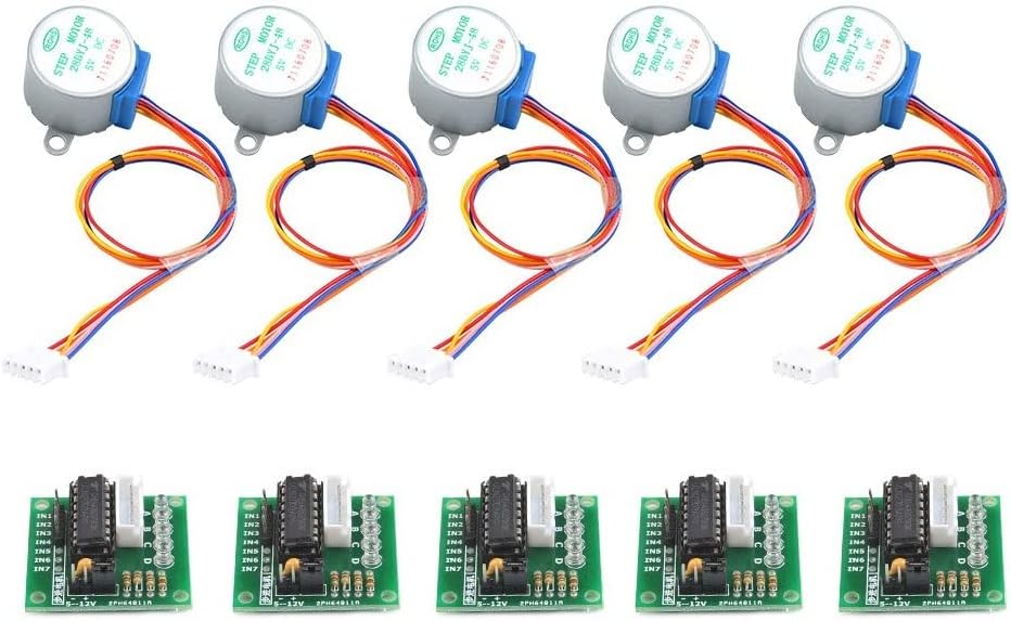 Fasizi 28BYJ-48 ULN2003 5V Stepper Motor + ULN2003 Driver Board for Arduino - 5pcs: Amazon.co.uk ...