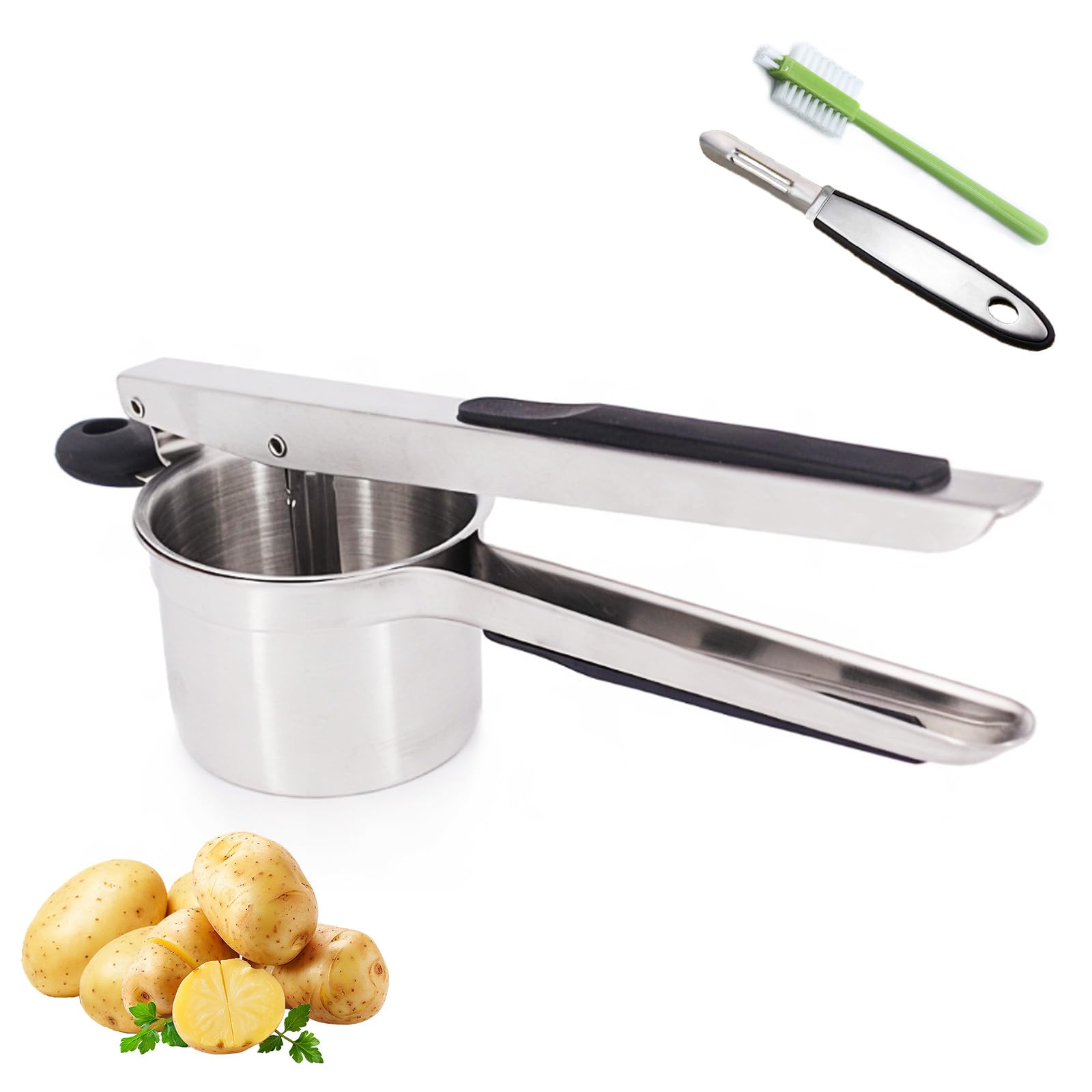 Amazon.com: Potato Ricer Stainless Steel, Large Potato Masher 15oz ...