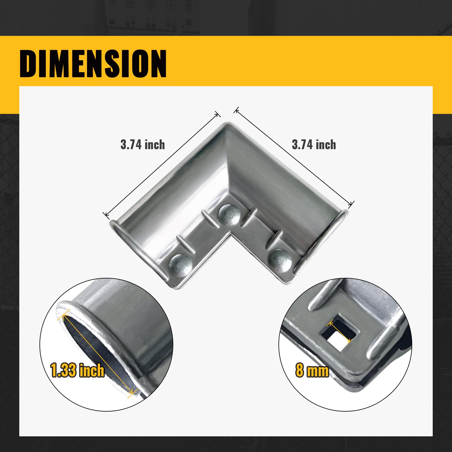 Snapklik.com : 1-3/8" Gate Corner 6 Pack, Chain Link Fence Corner 90 ...