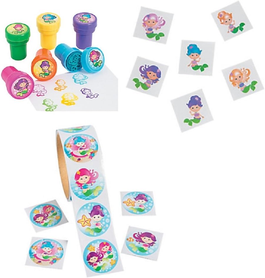Amazon.com: Cirdan Mermaid Party Favor Bundle: One Bag of 24 Mermaid ...