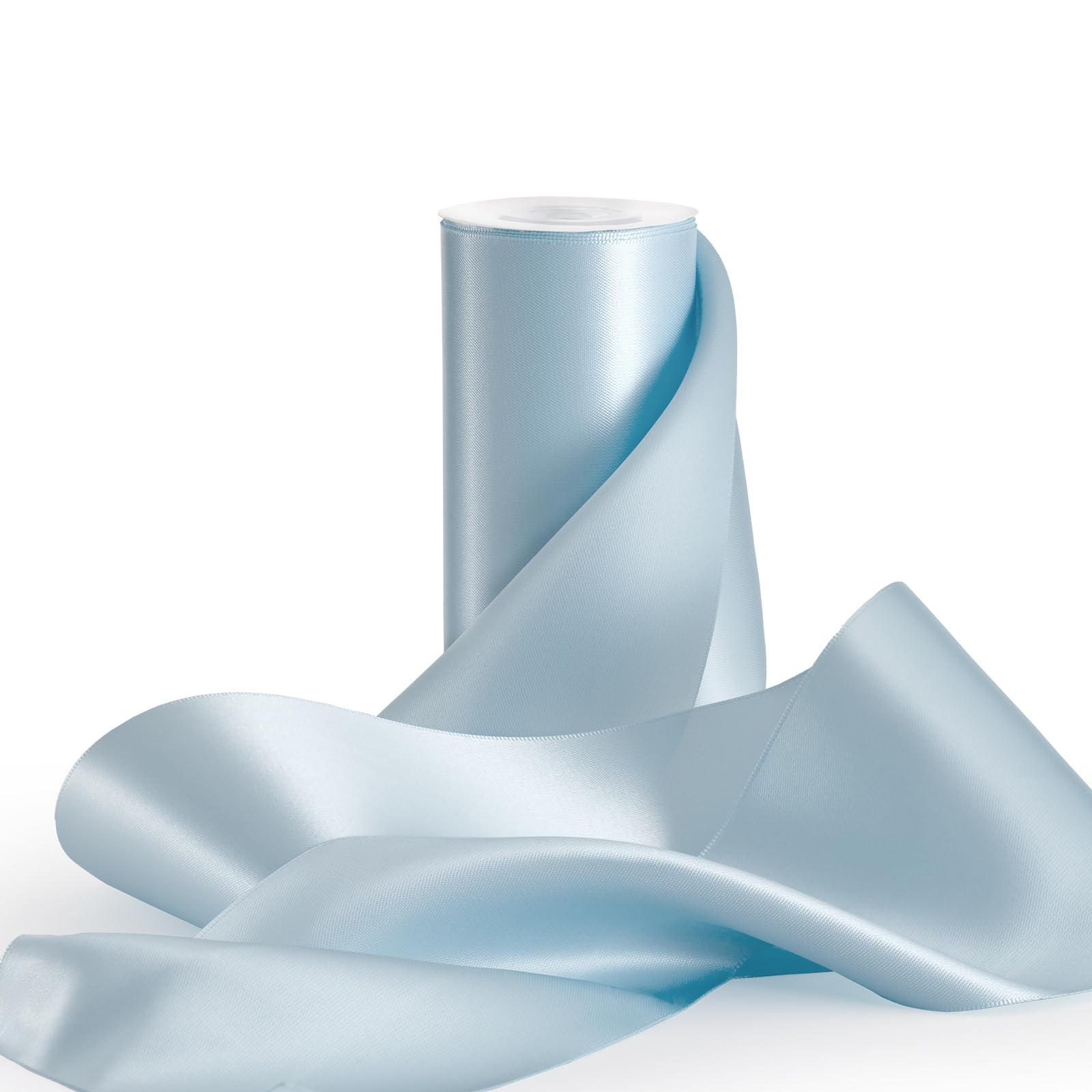 Snapklik.com : Light Blue Ribbon 4 Inch Wide Double Faced Satin Ribbon ...