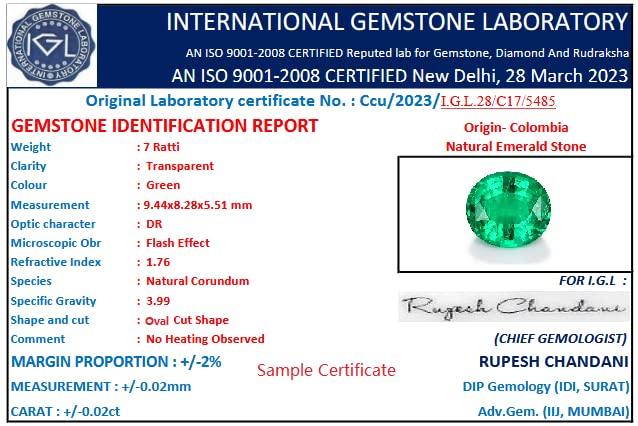 7clouds Real Pachu Stone Rashi Ratna Panna Stone Original Certified 3 ...