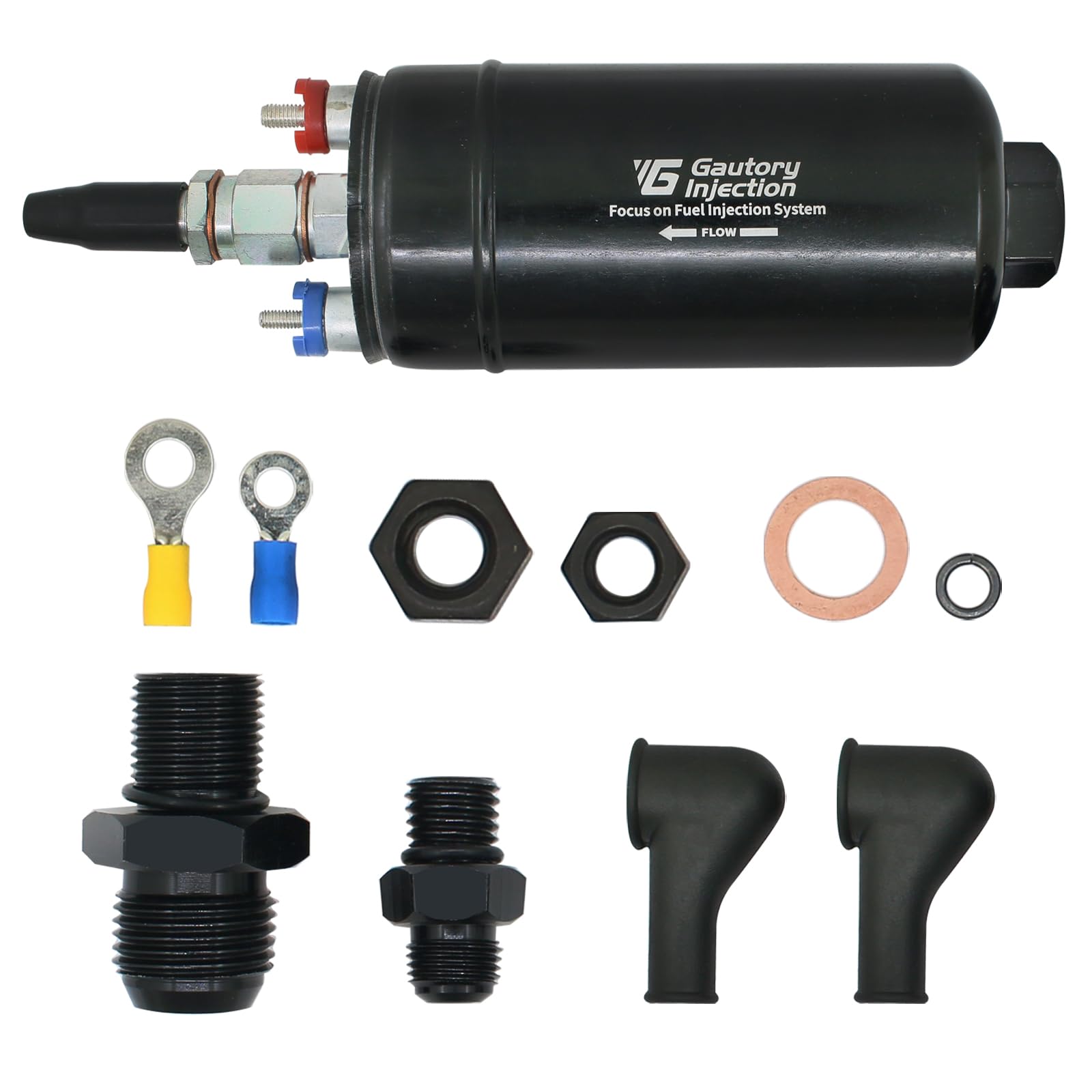 Snapklik.com : Universal External Inline Fuel Pump Kit 300LPH High Flow ...