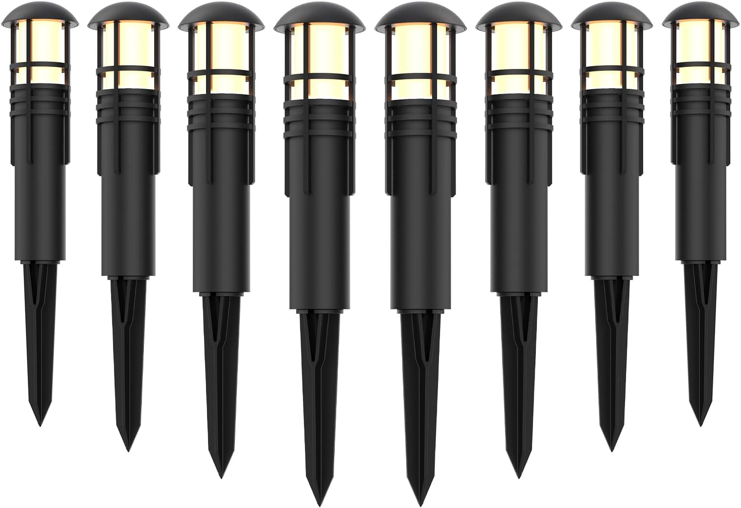 Malibu 8PK Bollard Landscape Lighting Kit 1.1W LED Low Voltage Pathway ...