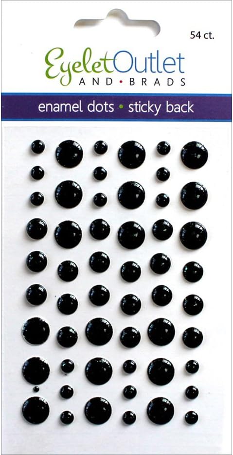 Amazon.com: Eyelet Outlet Adhesive-Back Enamel Dots 54/Pkg-Glitter Black