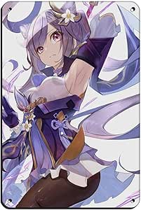 Amazon.com: ZXER Genshin Impact Game Keqing Poster Tin Sign Vintage ...