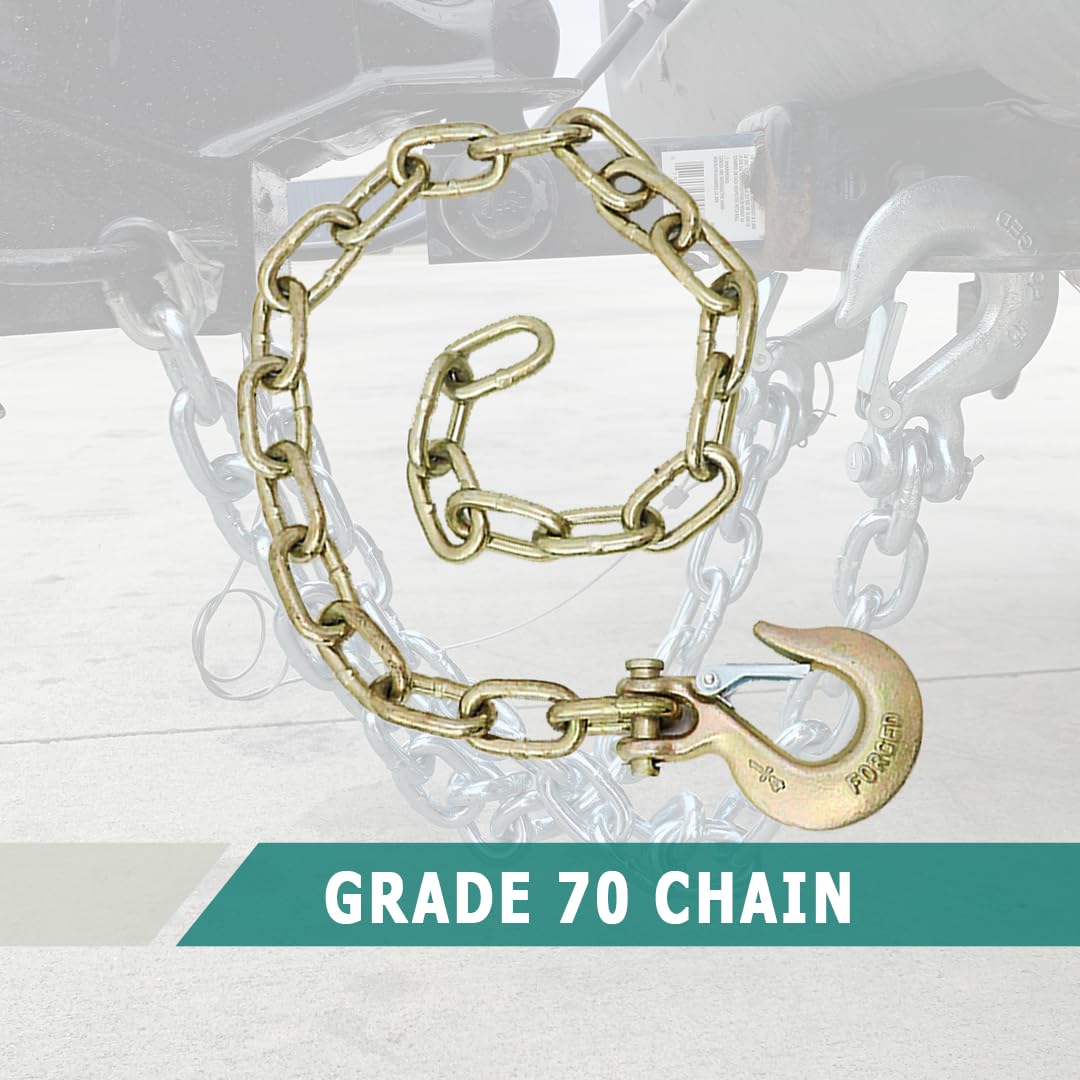 Snapklik.com : Boxer Trailer Safety Chain 1/4” X 35” 2 Pack - Grade 70 ...
