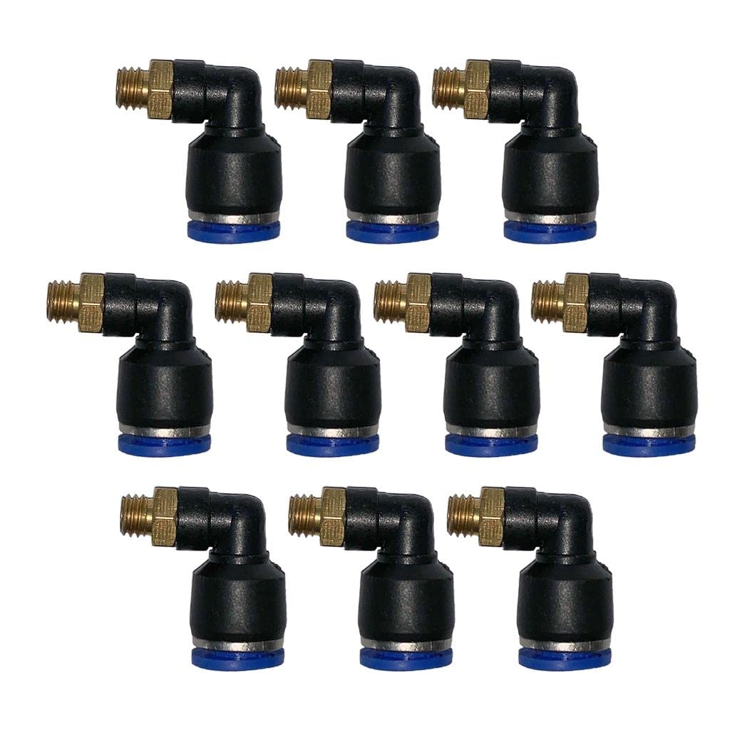 GIANTE 10Pcs Pneumatic 6mm Tube to Male Thread Elbow Connector Push In ...