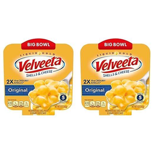 Amazon.com : Velveeta Original Shells & Cheese 5 oz. Microwavable Bowl ...