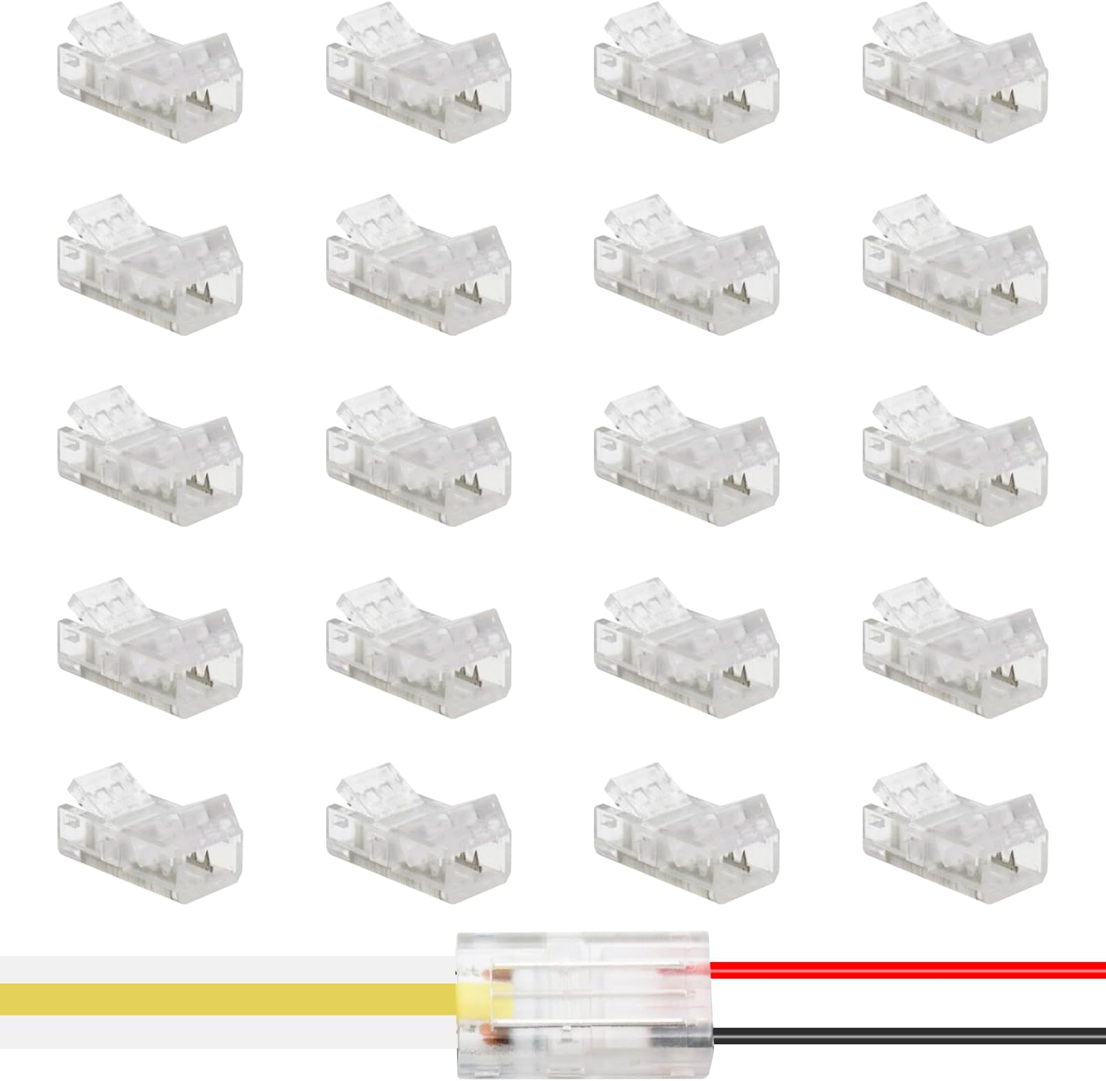 Amazon.com: MIWISE 8mm Connectors Kit for 2-Pin COB LED Strip,20Pcs ...