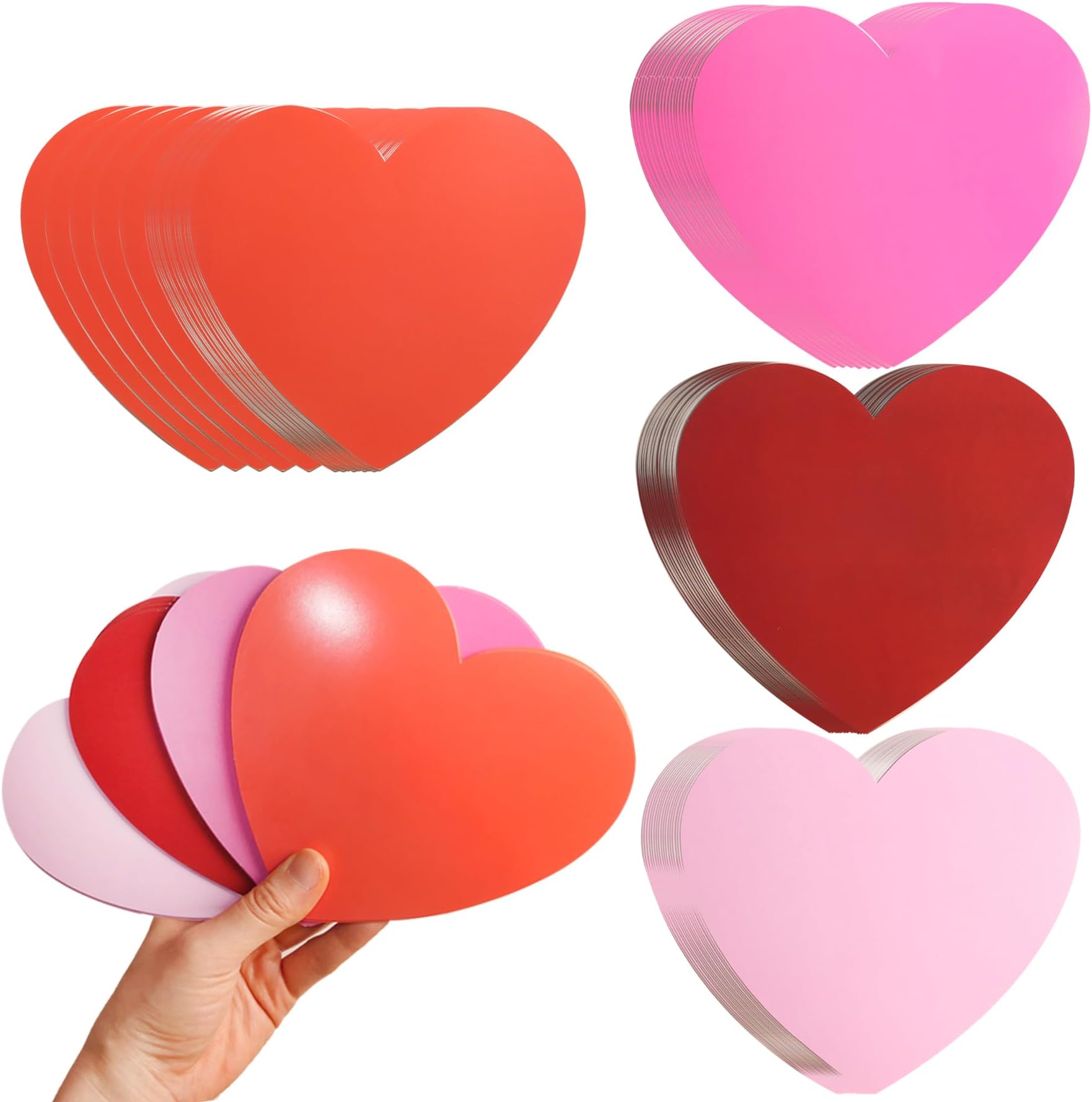 Amazon.com: HADDIY Large Paper Hearts Cutous,80 Pcs Red Pink 6 inches ...