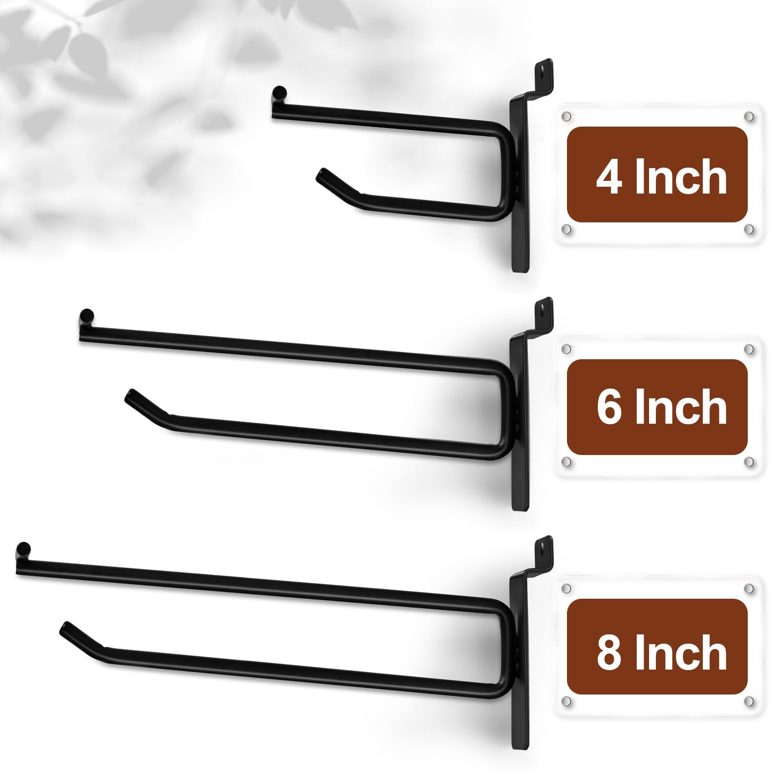 Snapklik.com : Polmart Heavy Duty 6" Slatwall Panel Double-Bar Hooks, Black