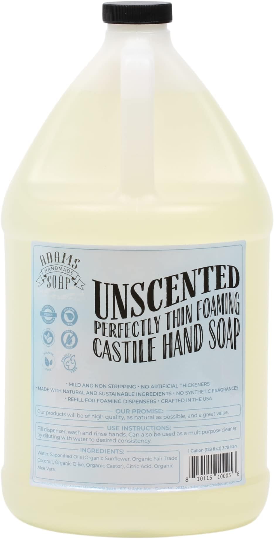 Amazon.com : Adams Handmade Soap Thick Organic Castile Liquid Hand Soap ...