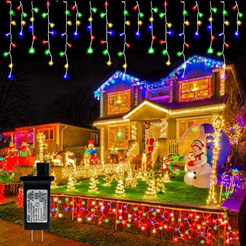 NiUB5 Icicle Lights Outdoor - 33Ft 400 LED with 8 Modes & Memory ...
