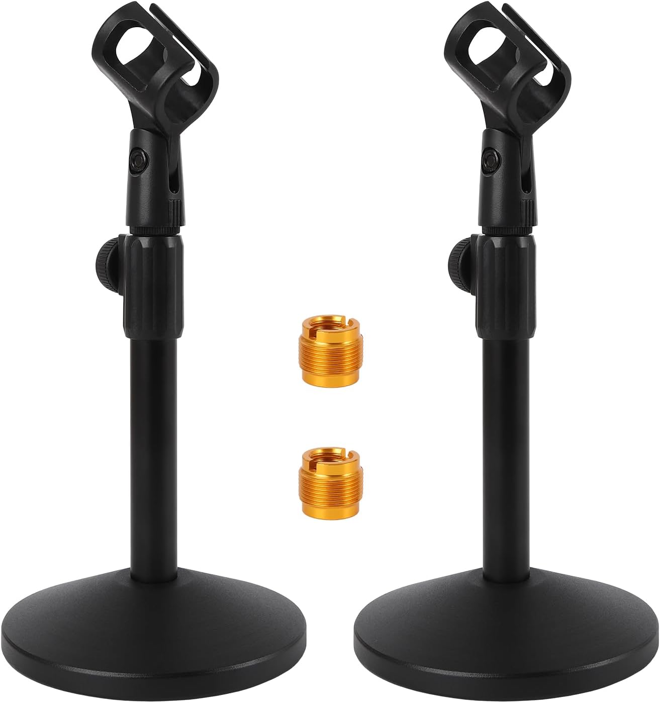 Amazon.com: Hoteam 2 Pcs Desktop Microphone Stand Adjustable Table Mic ...