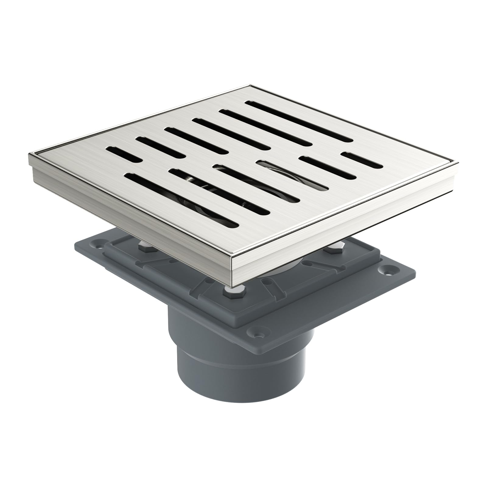 Brushed Nickel Drain EMBATHER 12 Inch With Removable Strainer - Brushed ...