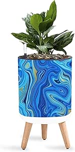 Amazon.com : 8.7” Self Watering Planter with Stand gold seamless marble ...