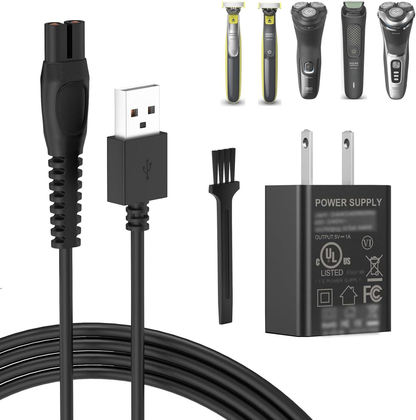 Amazon.com: 5V UL Charger for Philips Norelco OneBlade 360 2000 Series ...