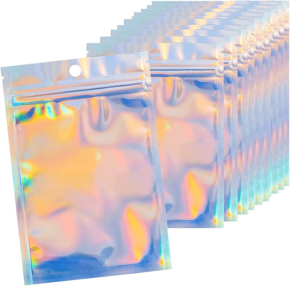 10.5x15cm 50 Grip Foil Ziplock Bags, Purple Resealable Storage Pouches ...
