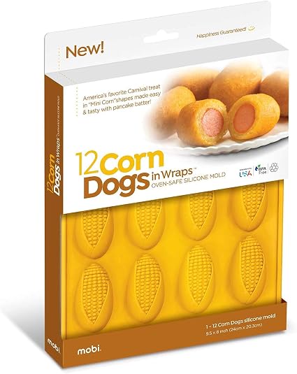 Amazon.com: Mobi 12 Mini Corn Dogs Silicone Baking Mold, Yellow: Home ...