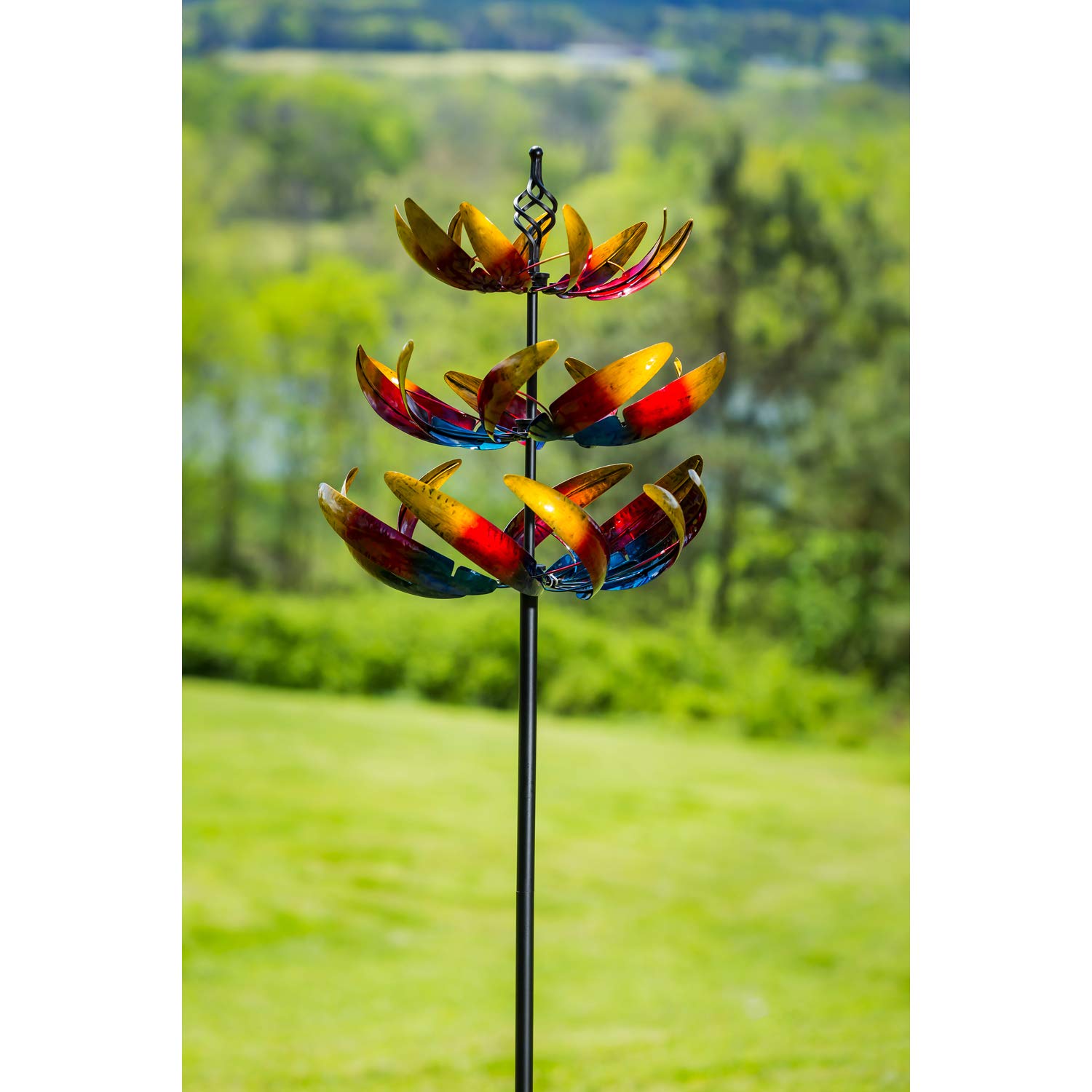 Snapklik.com : 3 Tier Ombre Waves In Motion Metal Wind Spinner 84 Inch ...
