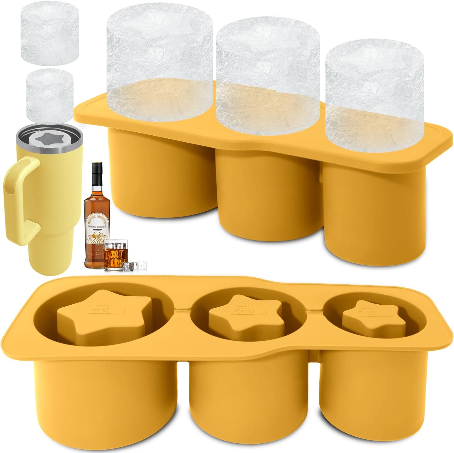 Amazon.com: Tumbler Ice Mold,Stanley Ice Cube Tray for Tumbler Silicone ...