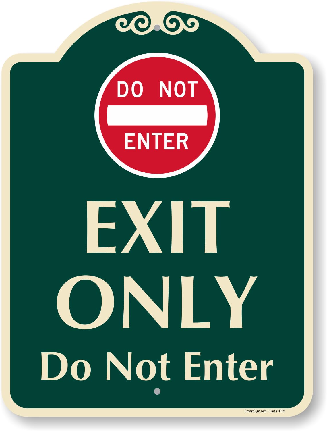 Amazon.com: SmartSign Designer "Exit Only - Do Not Enter" Sign, 18" x ...