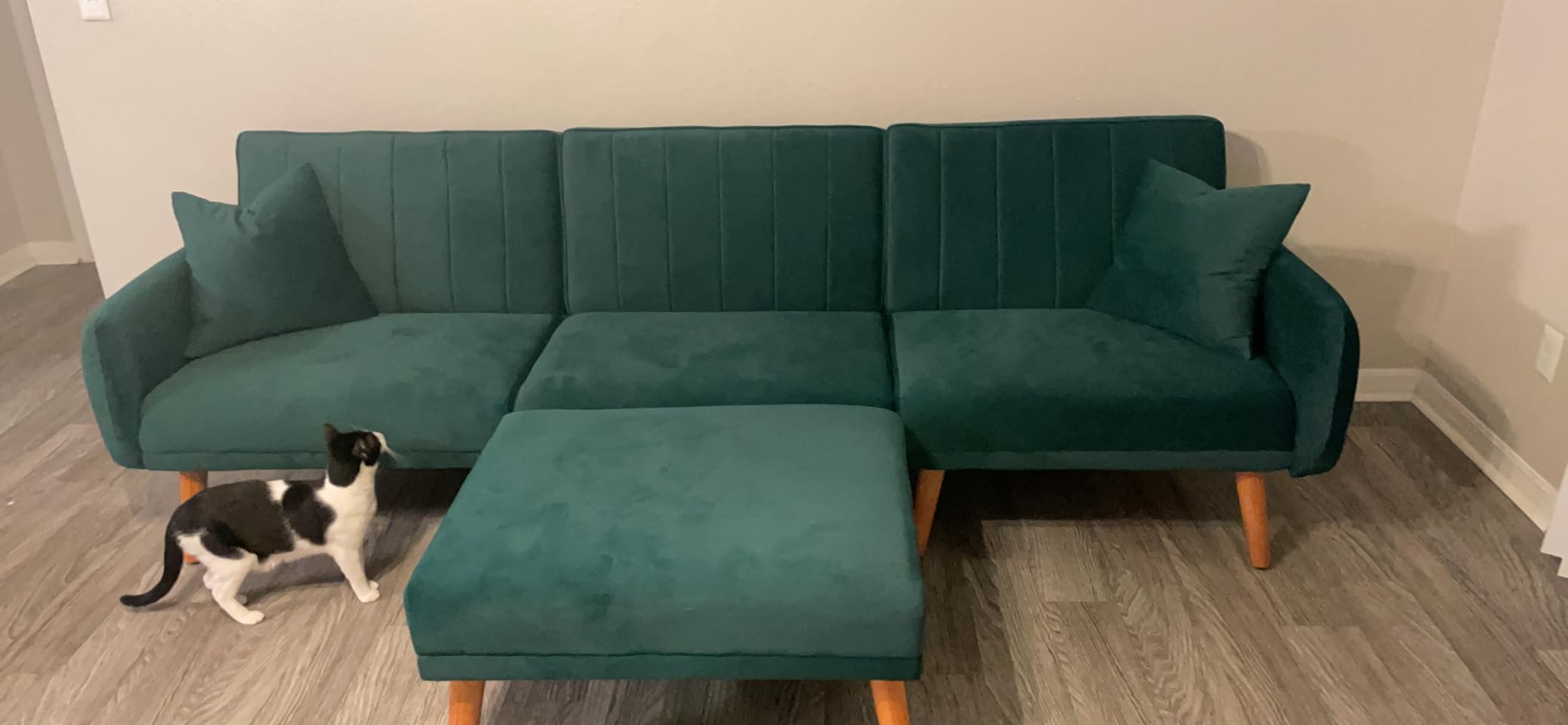 $14/mo - Finance JOMEED 105" Velvet Sectional Sofa Couch for Living ...