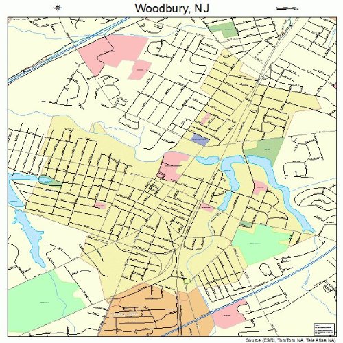 Large Street & Road Map of Woodbury, New Jersey NJ - Printed poster ...