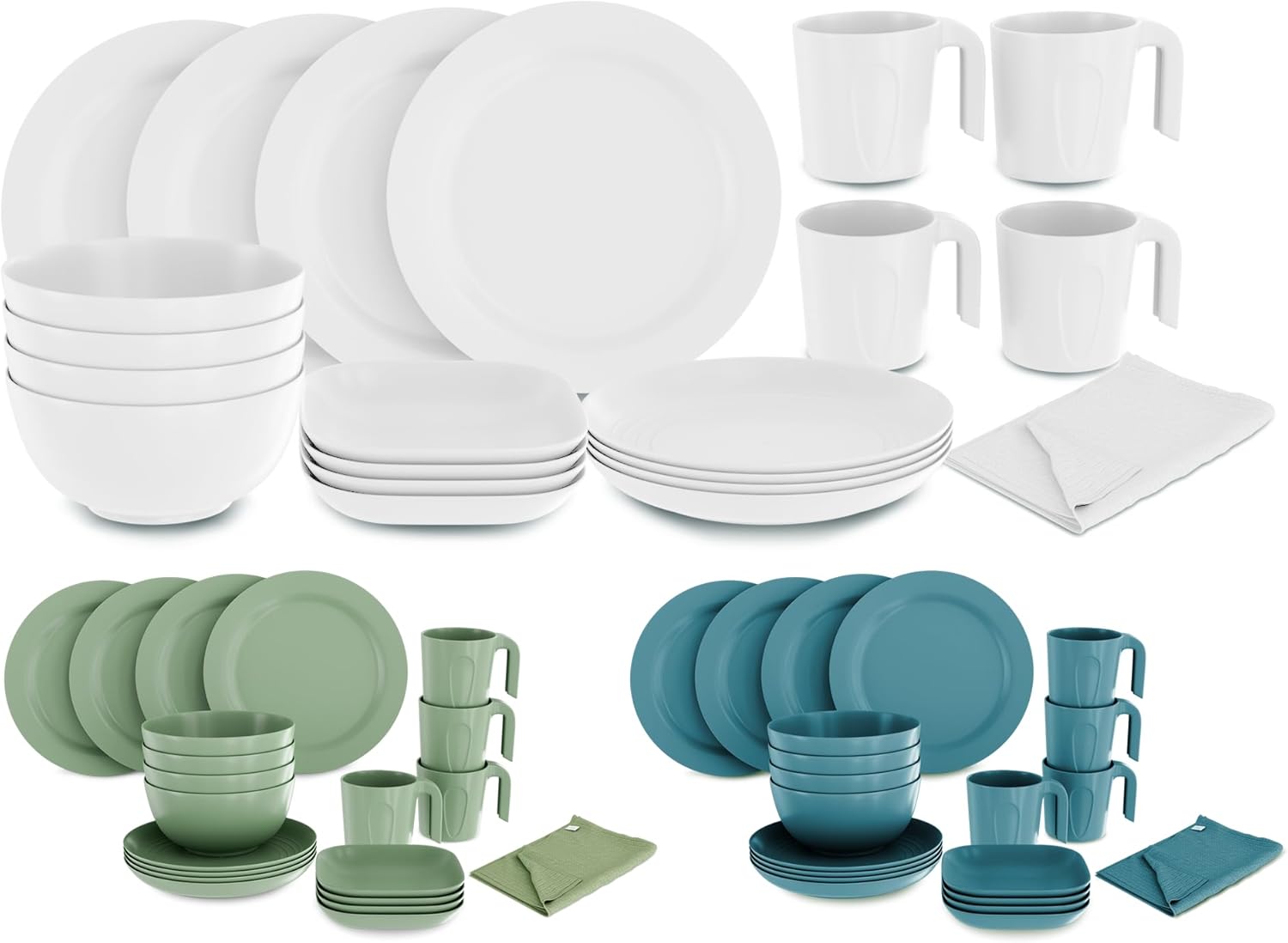Amazon.com | PACC Industries Unbreakable Dish Set - Durable and Stylish ...