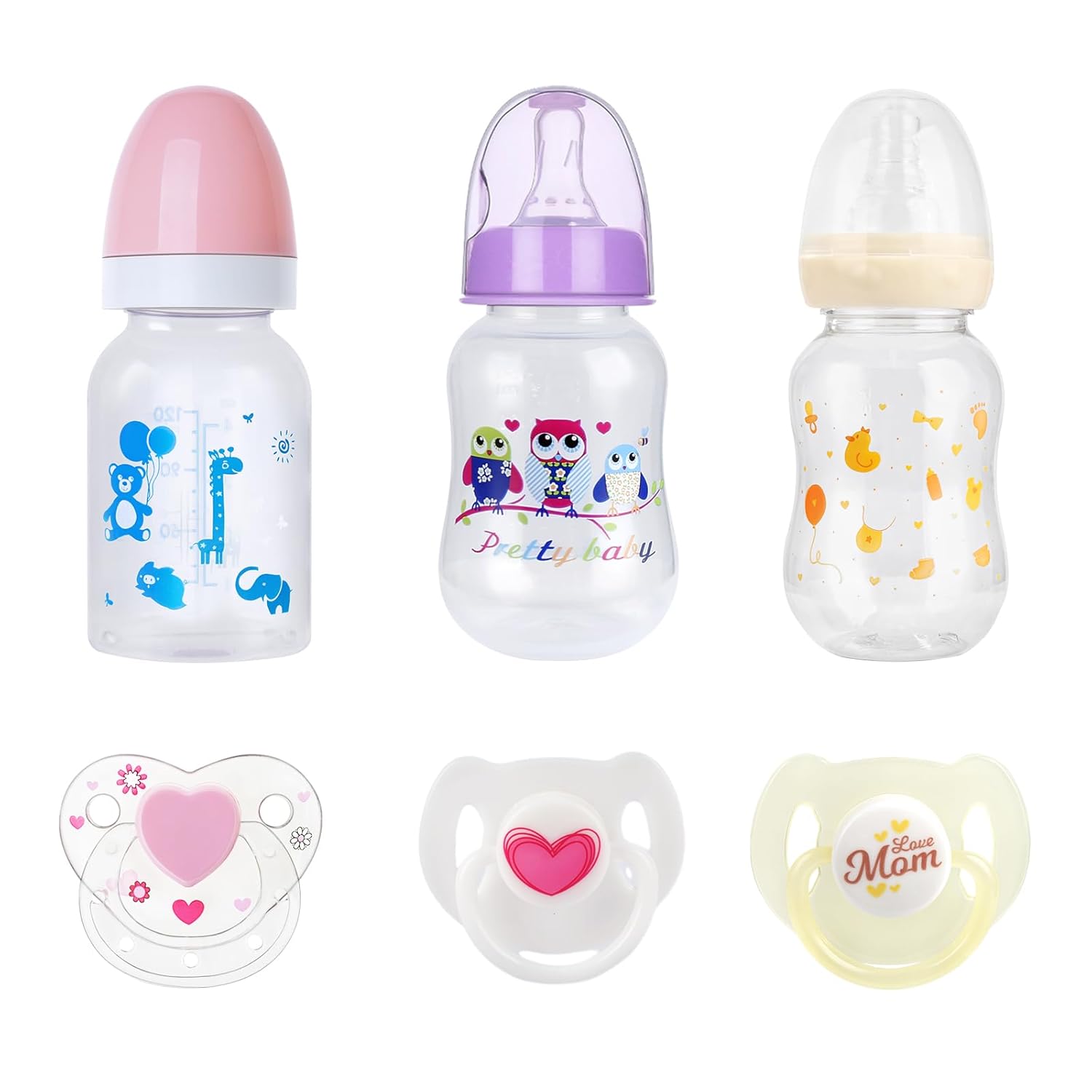 Amazon.com: JIZHI 6 Pcs Baby Doll Bottles Set with Magnetic Pacifiers ...