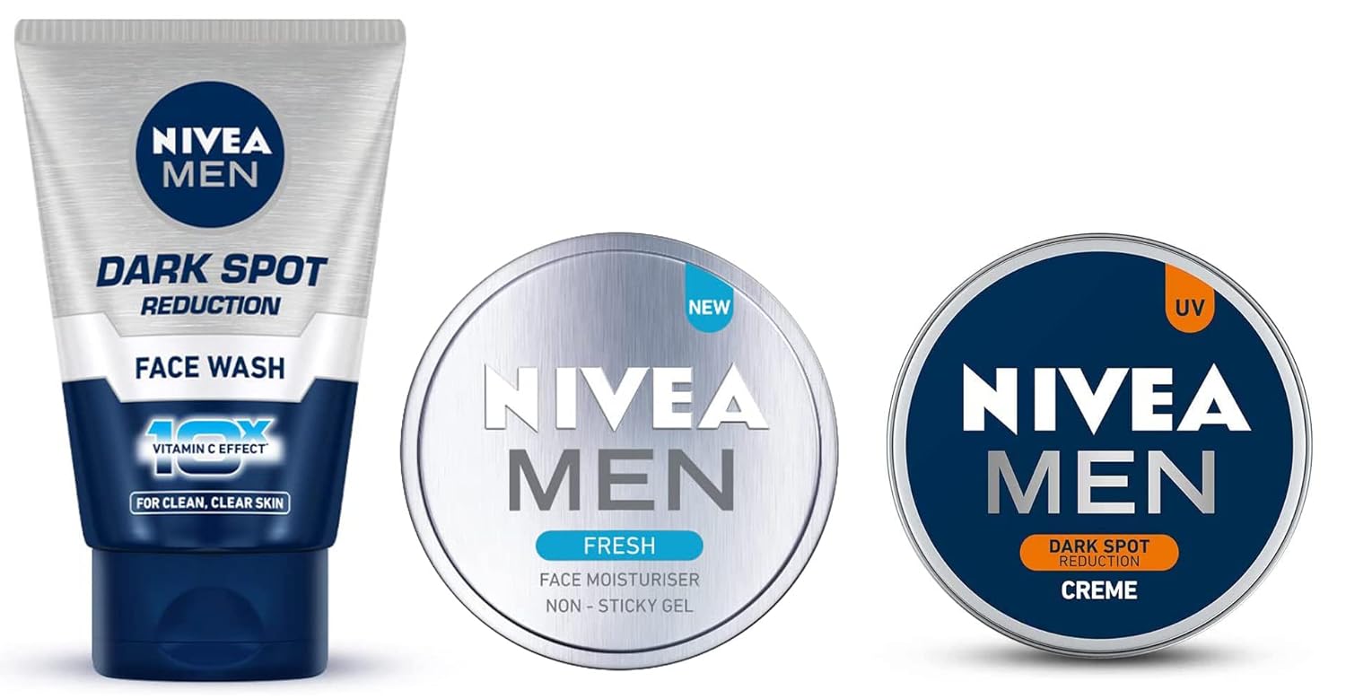 NIVEA MEN Face Wash, Dark Spot Reduction,100 g and NIVEA MEN Fresh Face ...