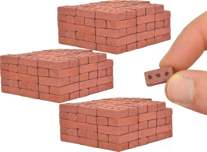 Amazon.com: Acacia Grove Real Mini Red Bricks, 1/12 Scale (300 Pack ...