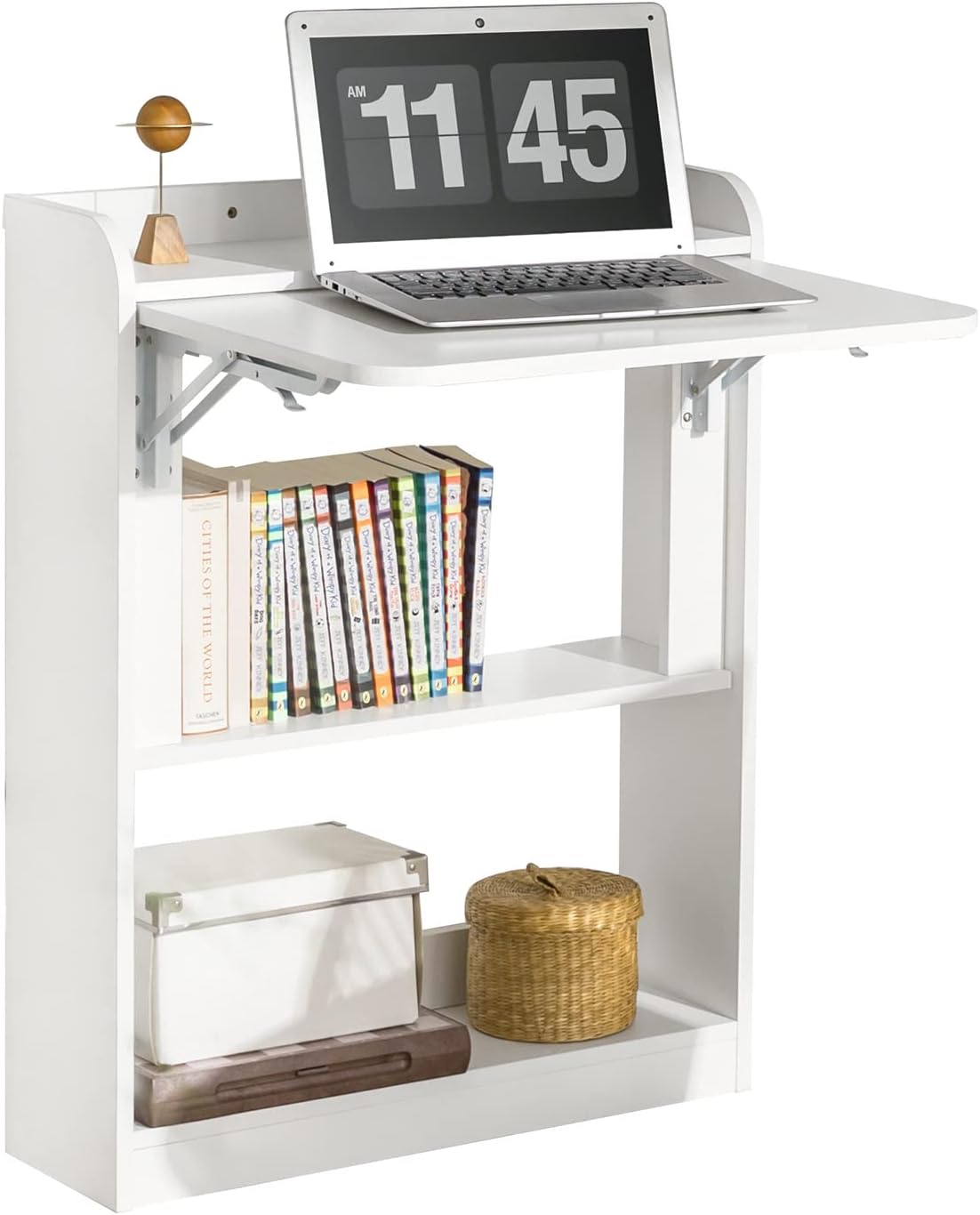 Home Source White Desk Extending Console Table Home Office Computer ...