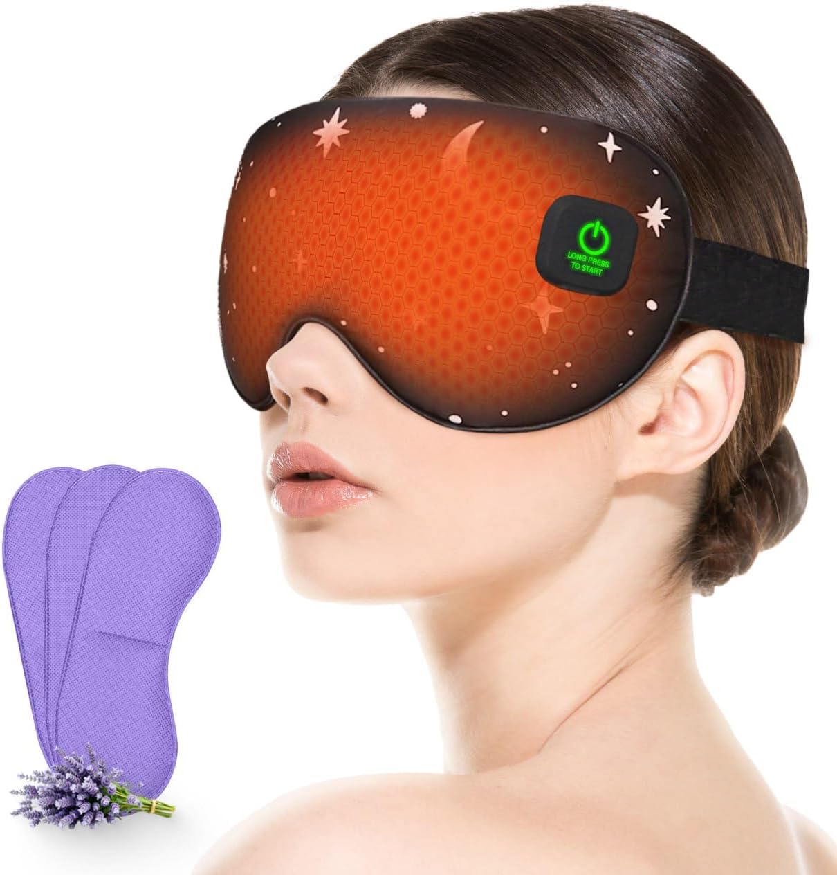Amazon.com: Heated Sleep Eye Mask for Wireless Battery, 3D Blackout ...