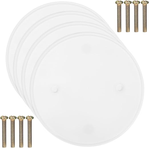 SEWOART 4 Inch Round Electrical Box Cover Plates 4-Pack Plastic Ceiling ...