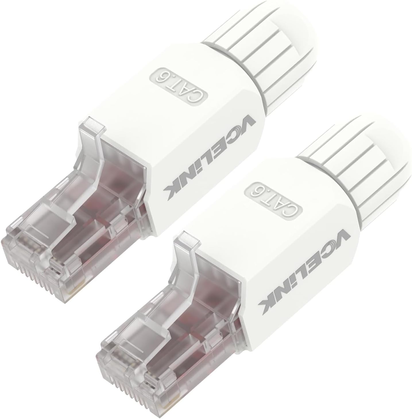 Amazon.co.jp: VCELINK RJ45 コネクタ 圧着工具不要 Cat6 LAN コネクタ ロードバー付き Lanケーブル用 ...