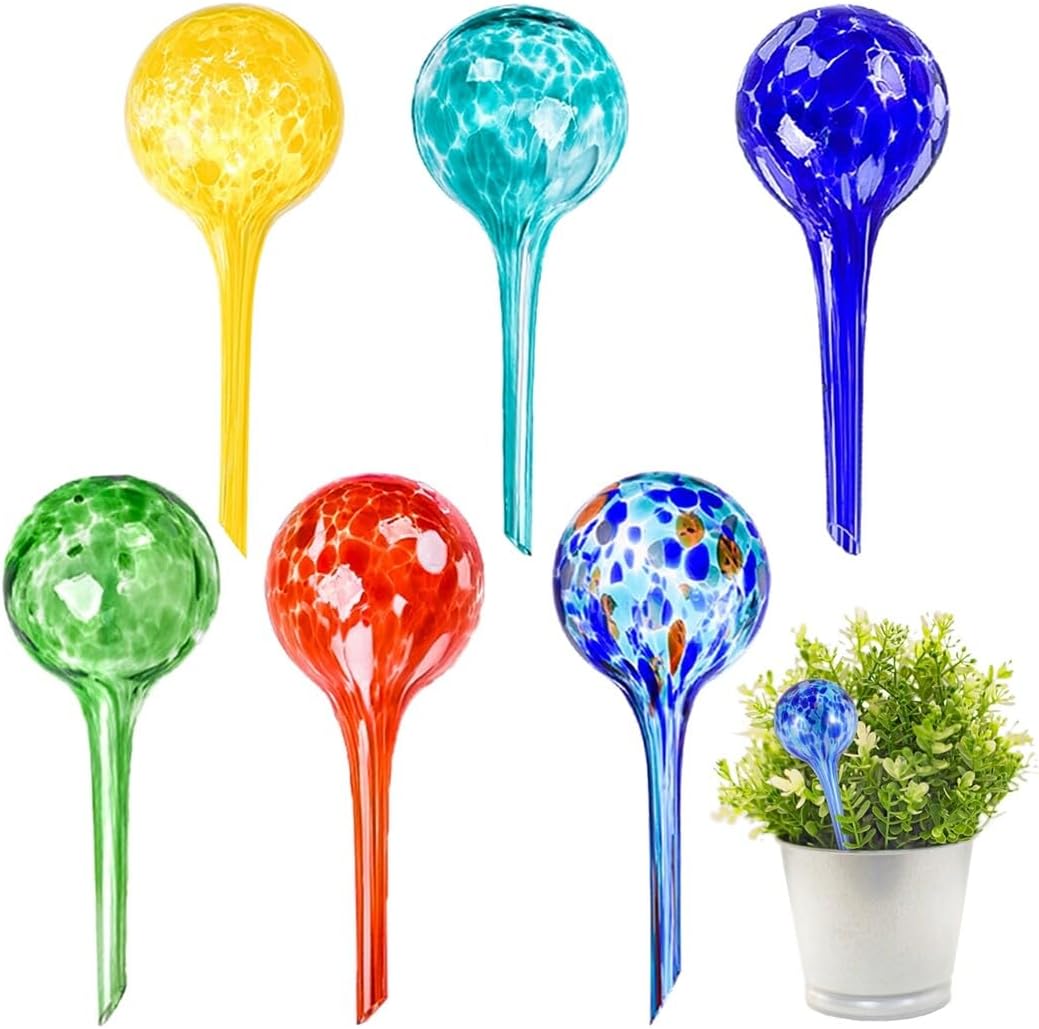 Amazon.com: Homaisson 6-Pack Plant Watering Globes - 6 L x 2.4 D Self ...