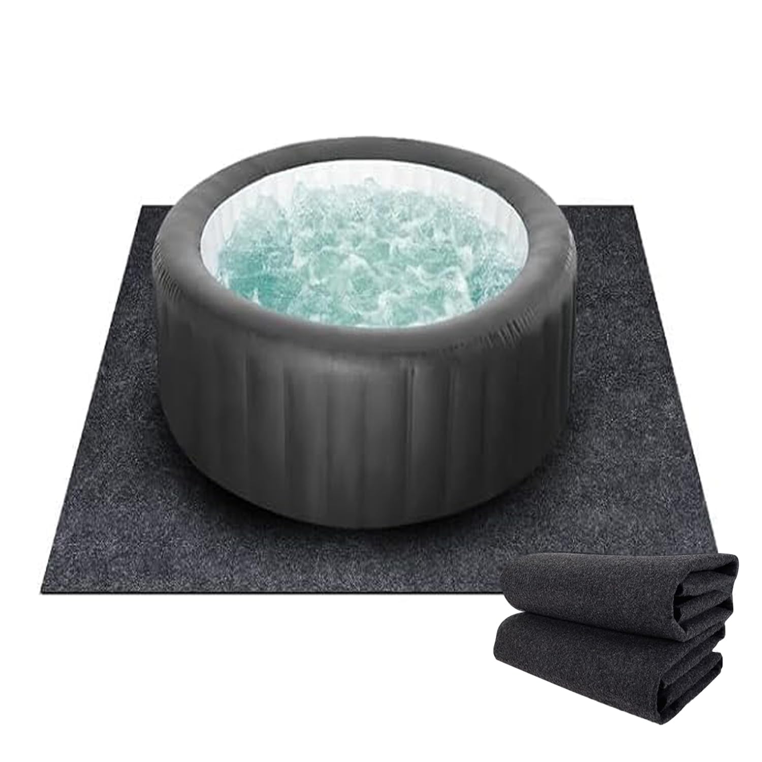 80x80 Inch Extra-Large Waterproof Anti-Slip Hot Tub Mat - Absorbent ...