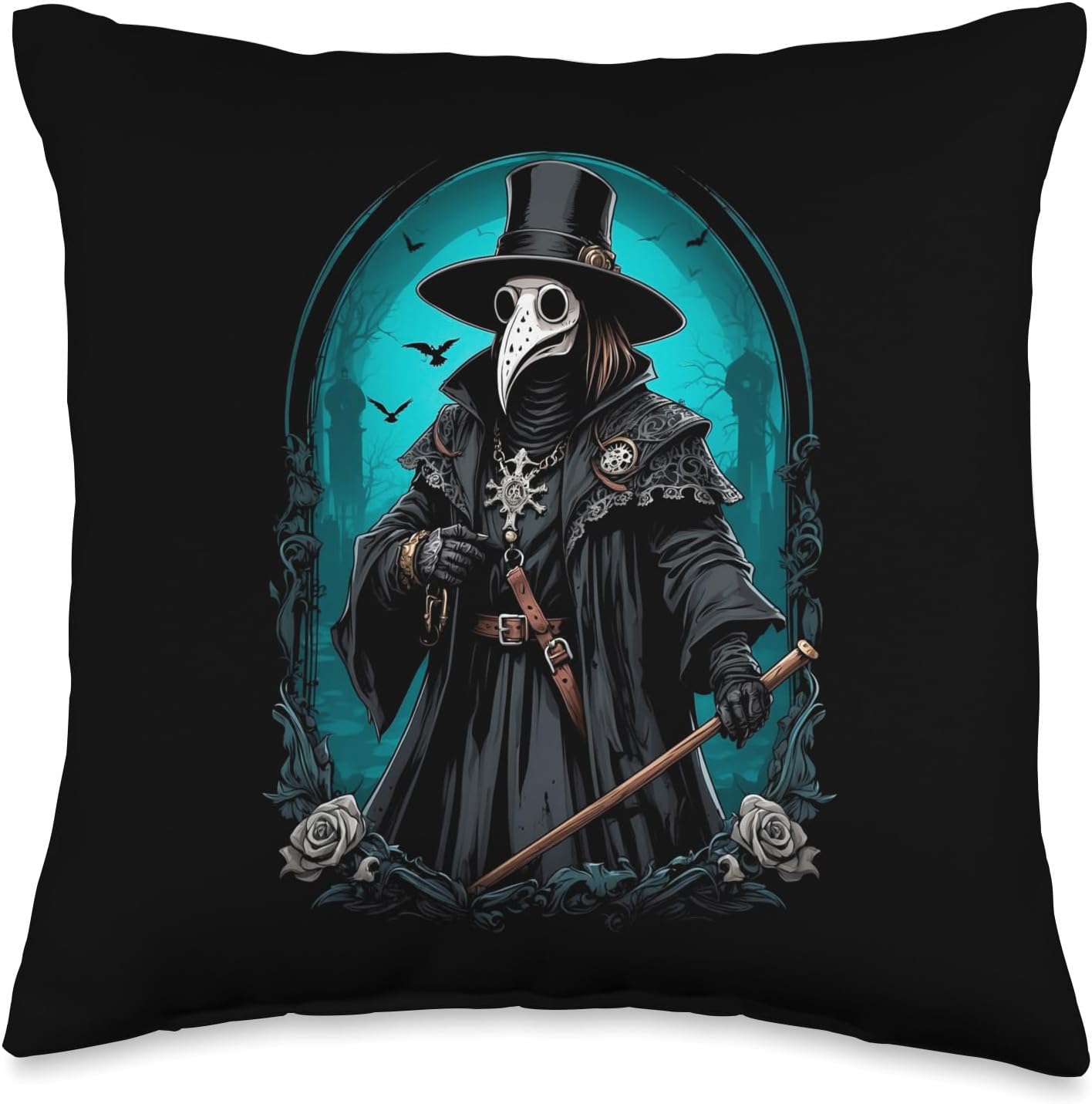 Amazon.com: Gothic Plague Doctor Steampunk Style Throw Pillow : Home ...