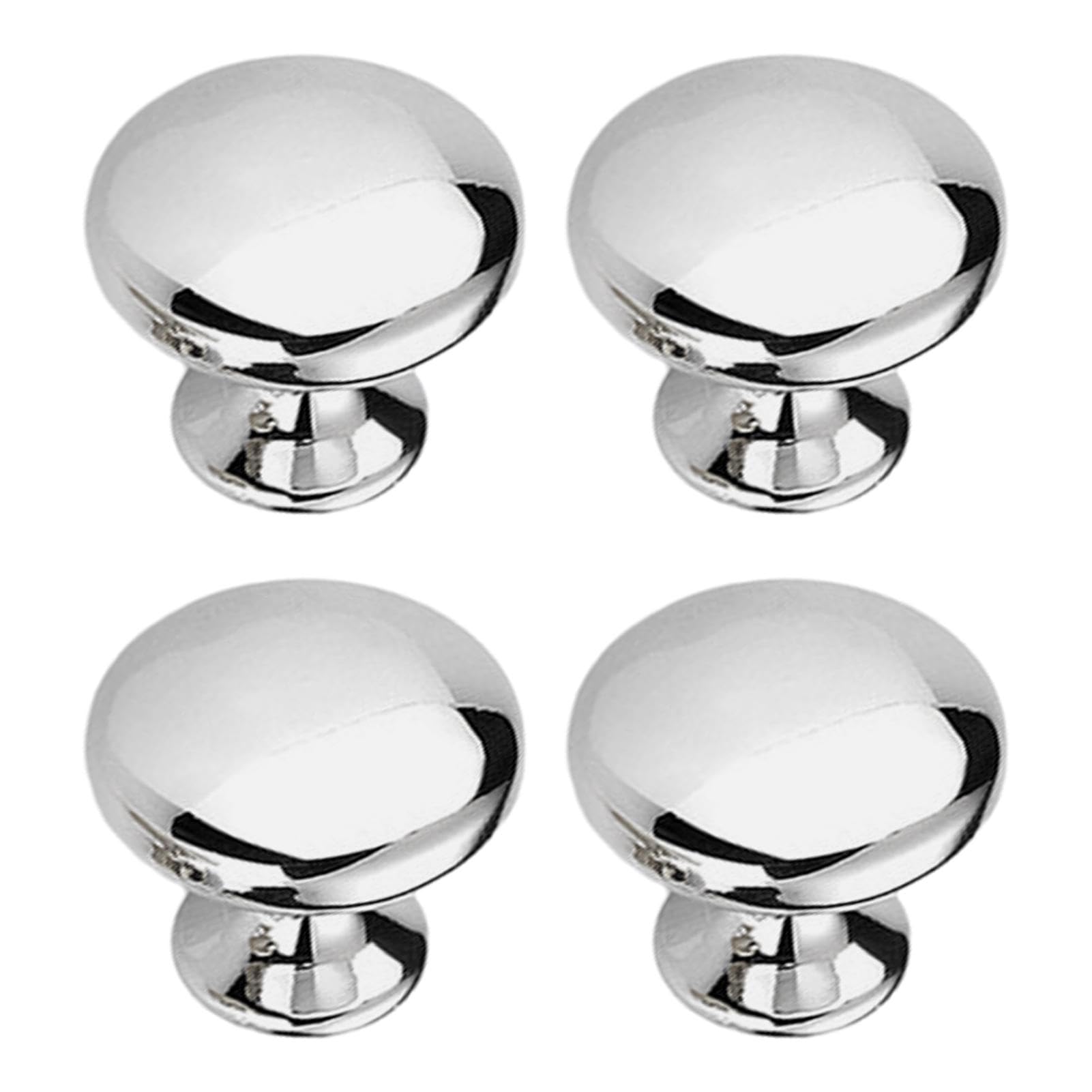 Faderr 4PCS Cabinet Knobs, Silver Round Drawer Wardrobe Handles Cabinet ...