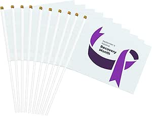 Amazon.com : National Recovery Month Flag Small Flags Stick 5.5'' X 8.2 ...