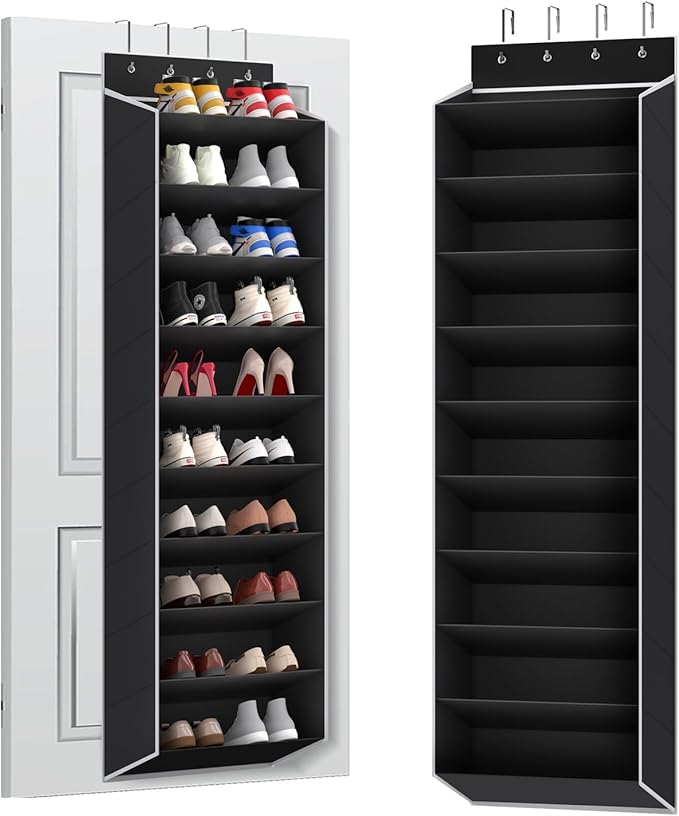 REGELOGO 10 Tier Large Over Door Shoe Rack Hanging Deep Capacity ...