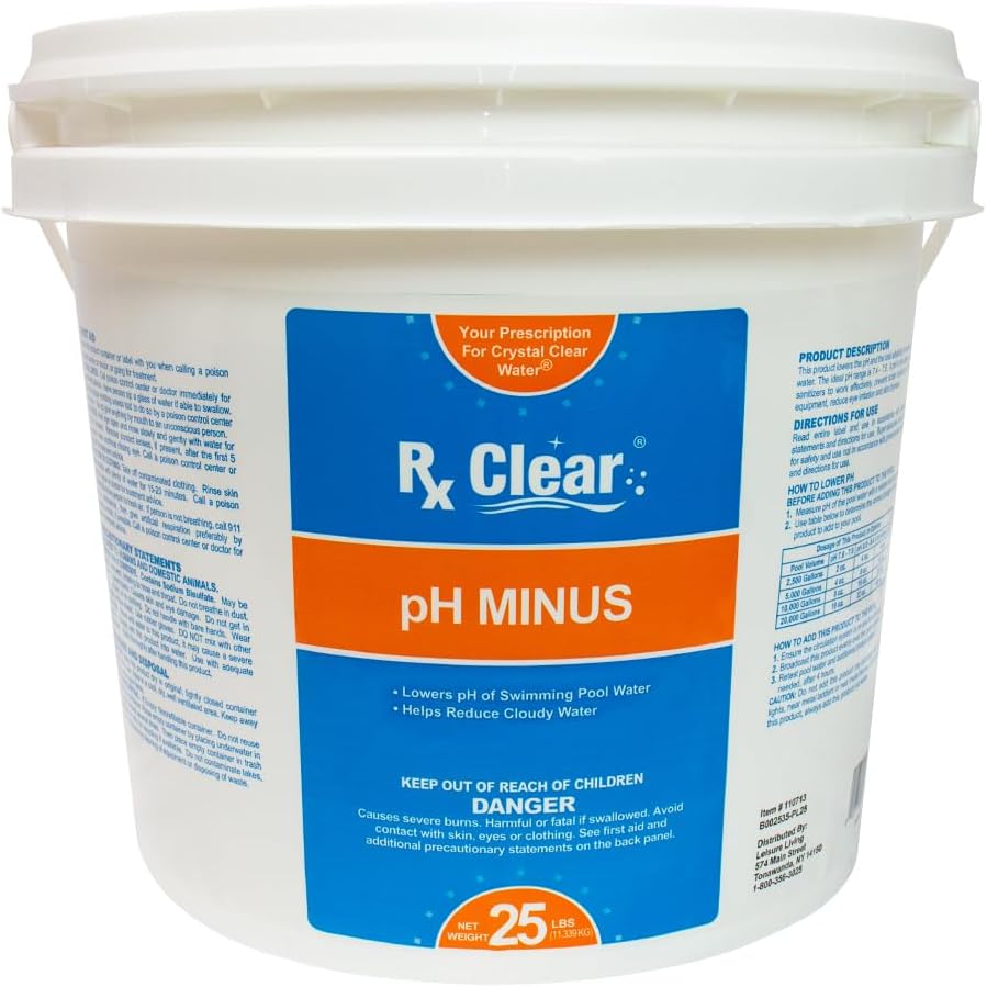 Amazon.com : Rx Clear Swimming Pool pH Minus | pH Decreaser and ...
