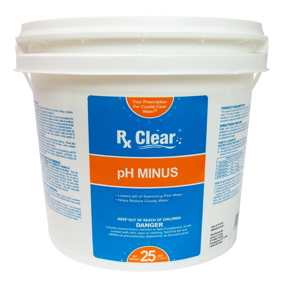 Amazon.com : Rx Clear Swimming Pool pH Minus | pH Decreaser and ...
