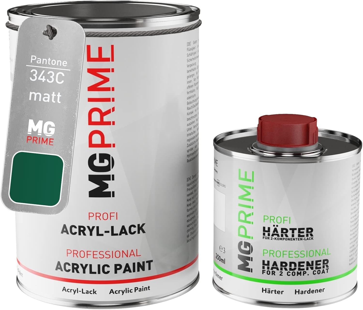 MG PRIME Pantone 343C Green mat Acrylic paint 1.5 litre / 1500 ml can ...