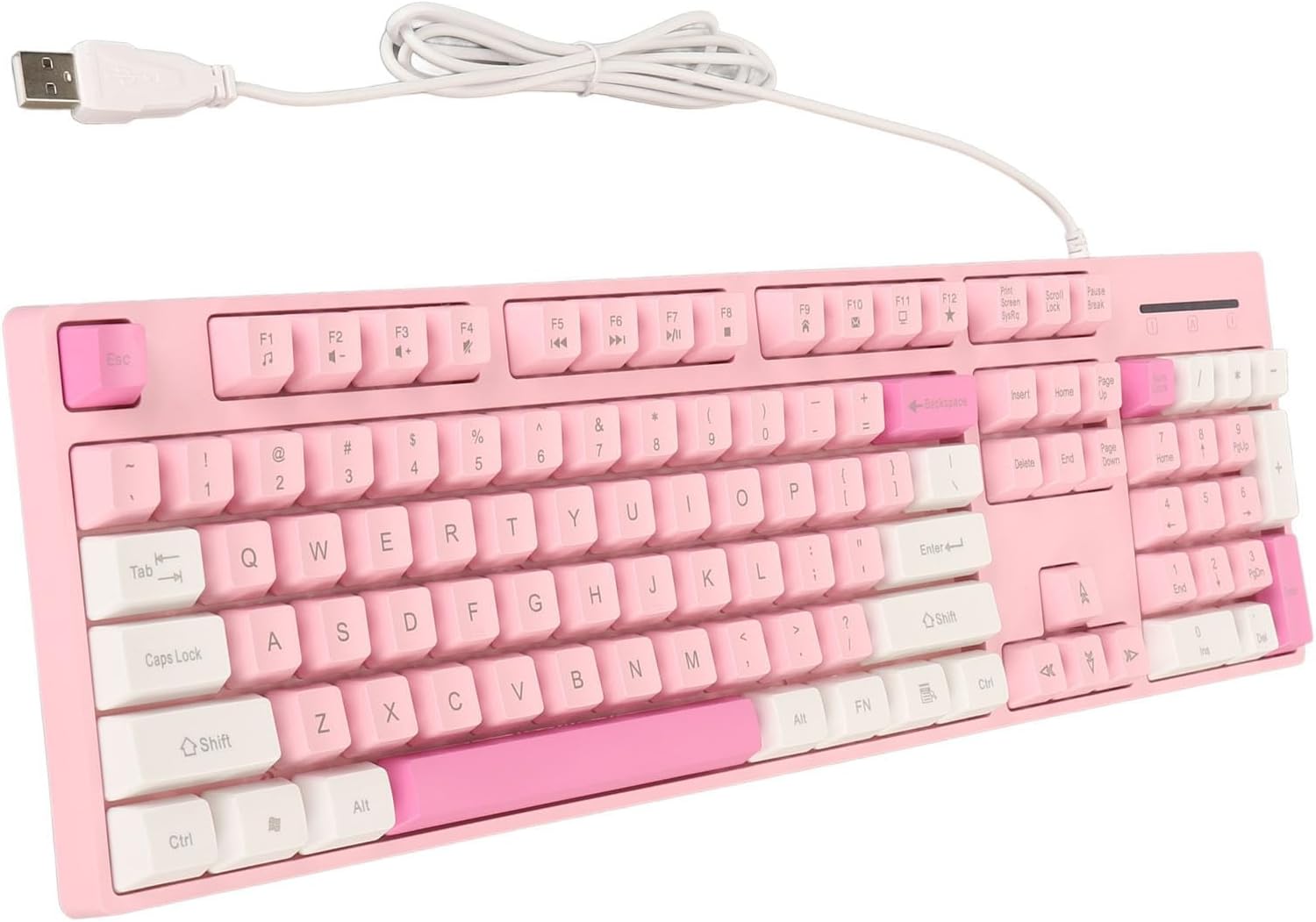 Wired Keyboard, 104 Keys Full Sized Keyboards, 3 Color Keycaps USB ...