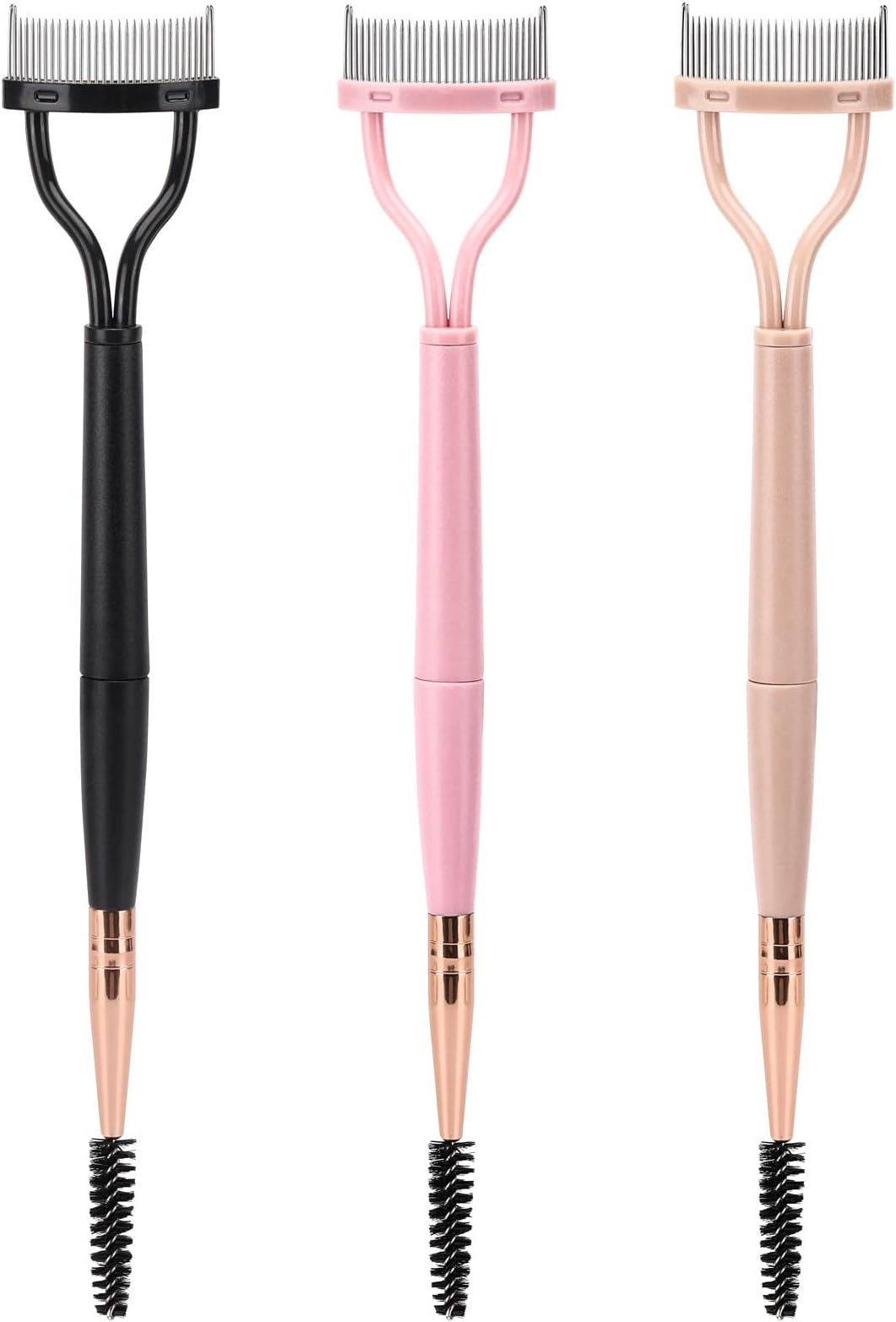 Amazon.com : 3 Pack Eyelash Comb Separator with Spoolie, Arc Designed ...
